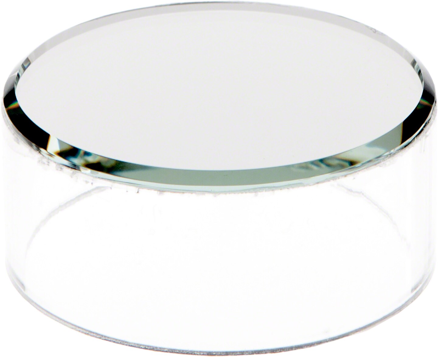 Plymor Clear Acrylic Cylinder Display Riser with Mirror Top, 1" H x 2.5 ...
