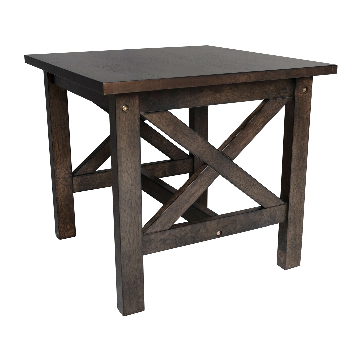 Merrick Lane Matty Rustic End Table, Farmhouse Style Solid Wood Accent ...