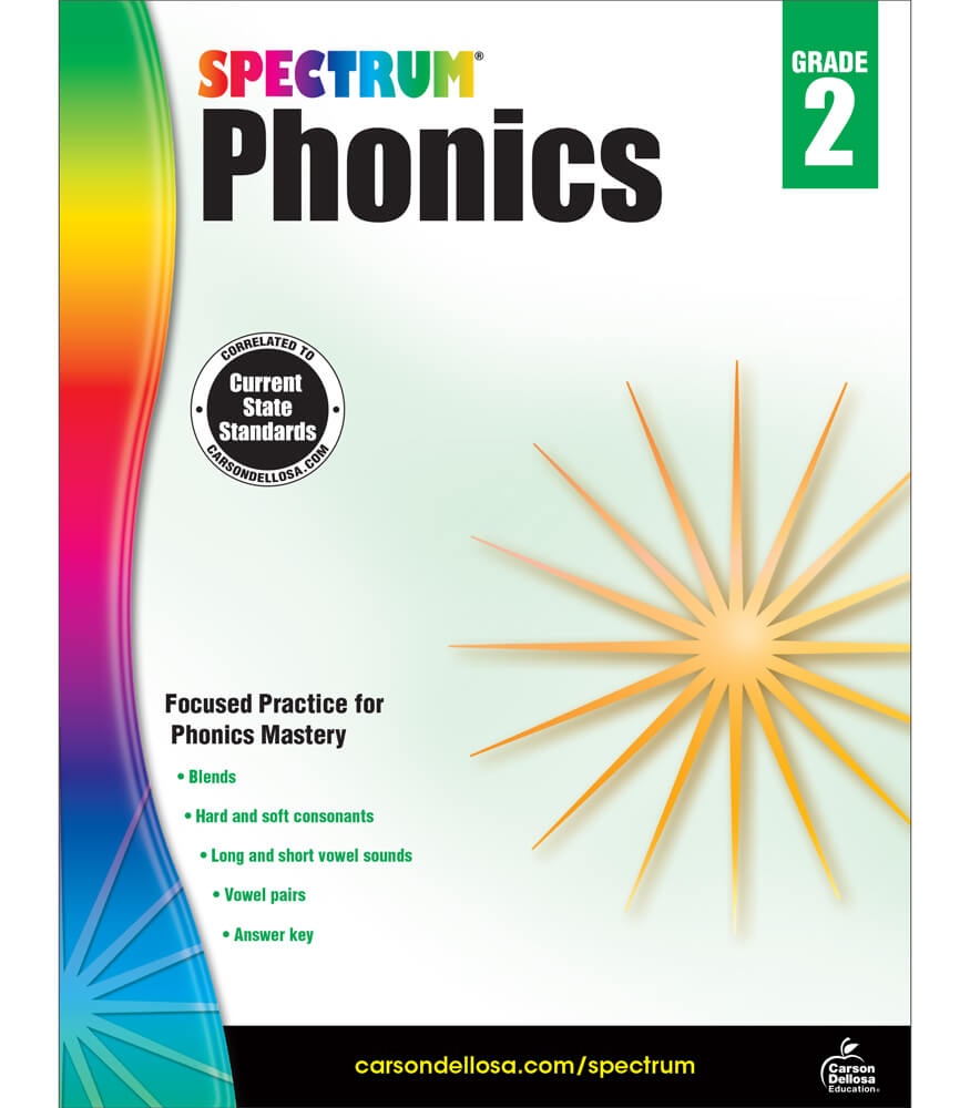 Spectrum Phonics Grade 2, Ages 7 to 8, Grade 2 Phonics Workbook, Blends ...