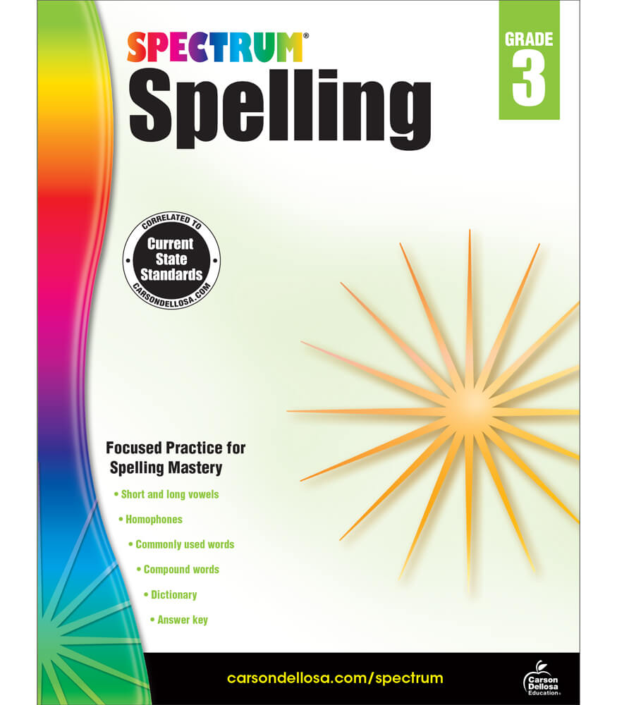 Spectrum Spelling Workbook Grade 3, Ages 8 to 9, 3rd Grade Spelling ...