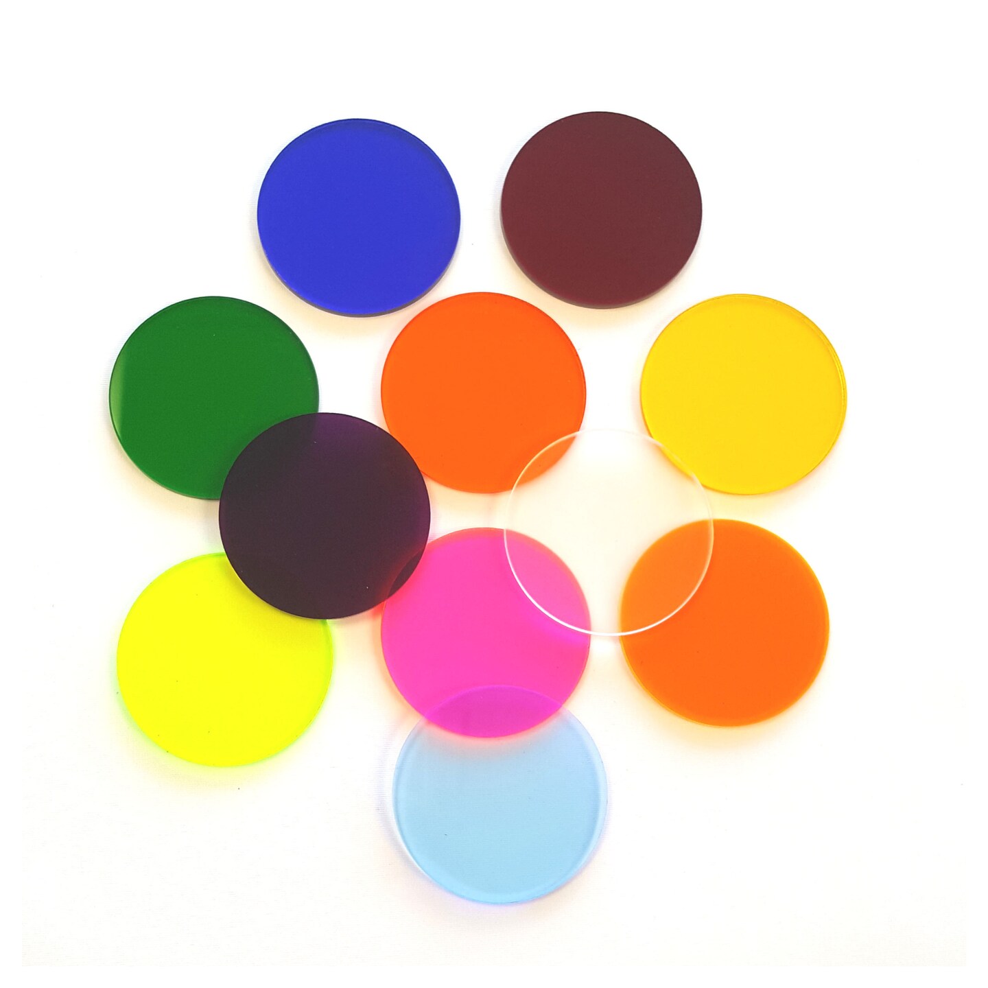 25 Acrylic Circle Blanks ( MIXED TRANSLUCENT COLORS ) ( select size ) 1 ...