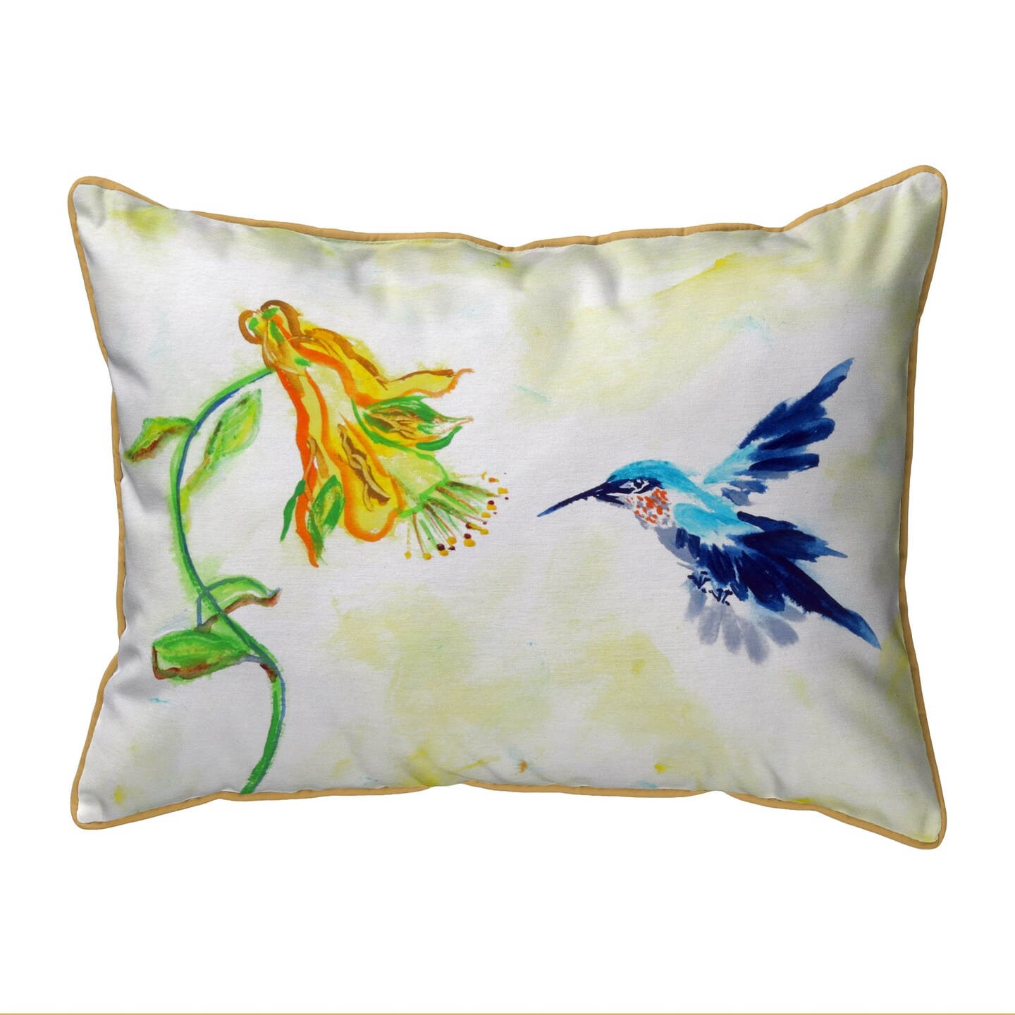 Betsy Drake Hummingbird & Yellow Flower Indoor/Outdoor Extra Large ...