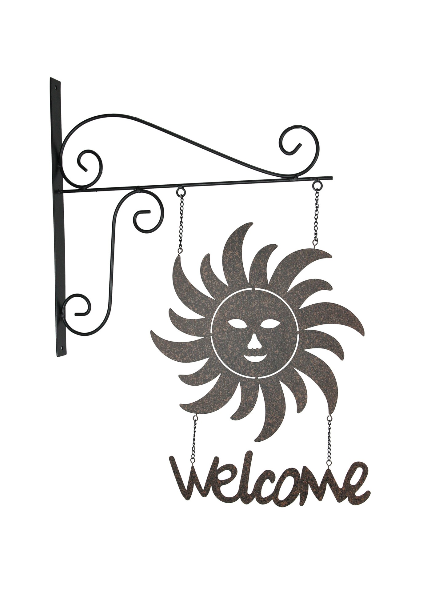 Country Cottage Smiling Sun Face Wall Mount Hanging Welcome Sign With ...