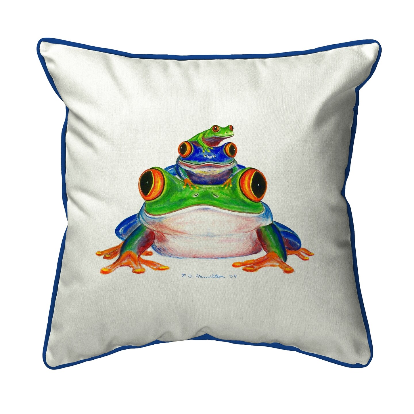 Betsy Drake Stacked Frogs Extra Large 22 X 22 Indoor / Outdoor Pillow ...