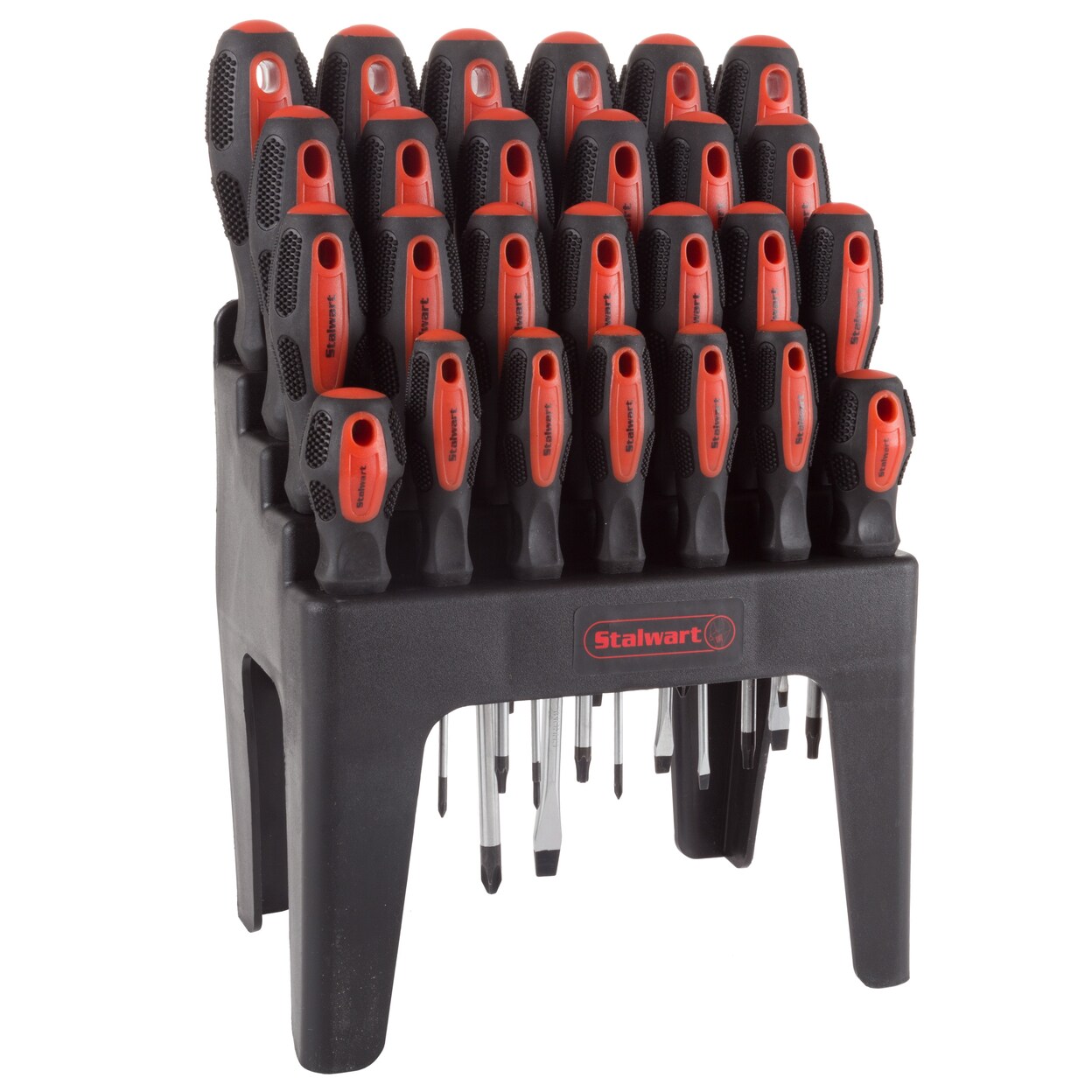 Stalwart 26 Pc Precision Magnetic Tip Screwdriver Set Storage Rack Wall ...