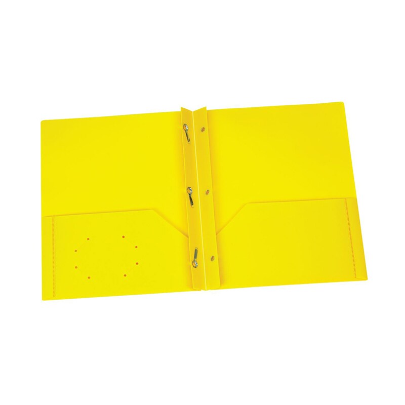 Yellow Poly Two Pocket Portfolio with Prongs, Pack of 25 | Michaels