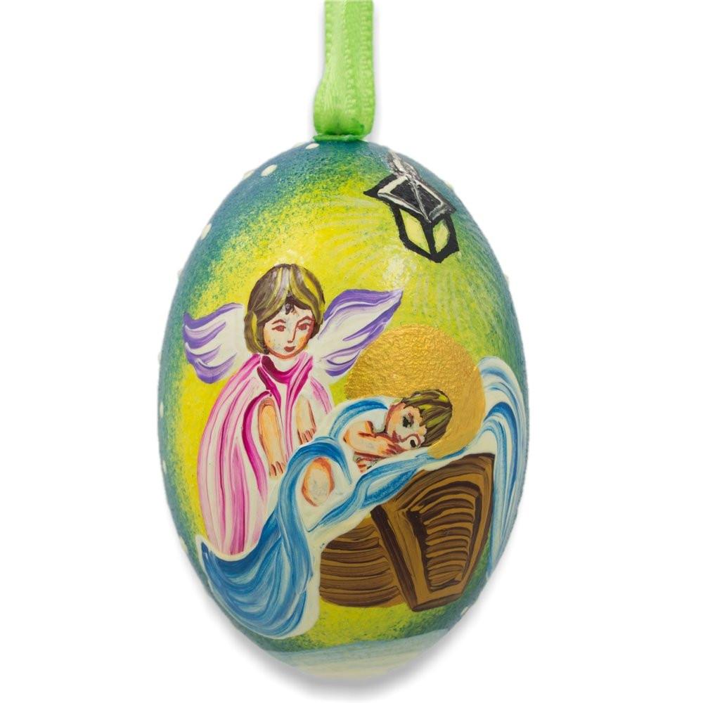 Angel Overlooking Baby Jesus Wooden Christmas Ornament 3 Inches | Michaels