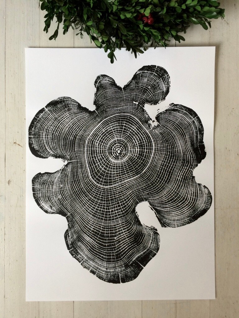 Ohio State, Black Locust, Tree ring print, Woodcut print, Mandala Art ...