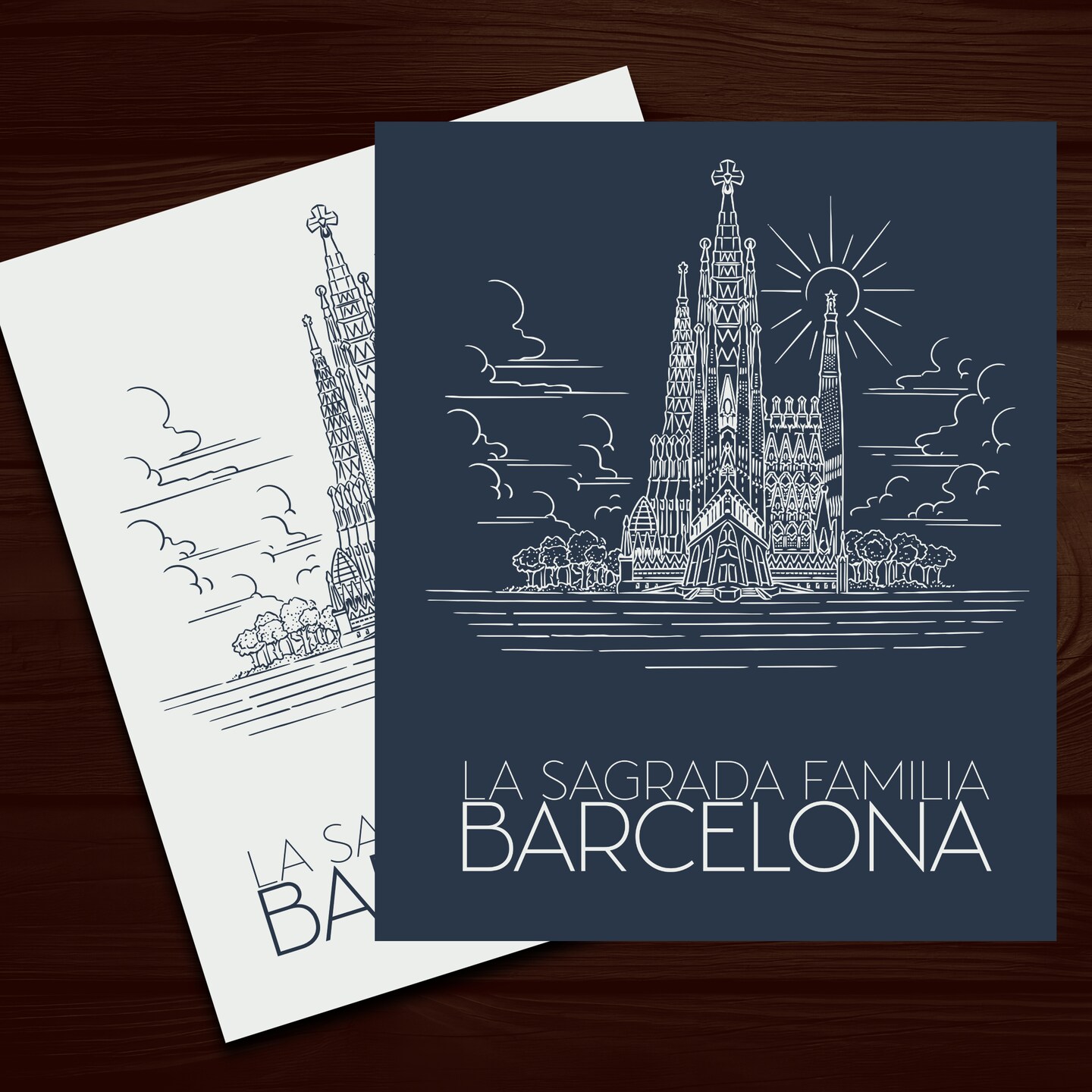 La Sagrada Familia Poster | Barcelona Minimalist Wall Art | Travel ...