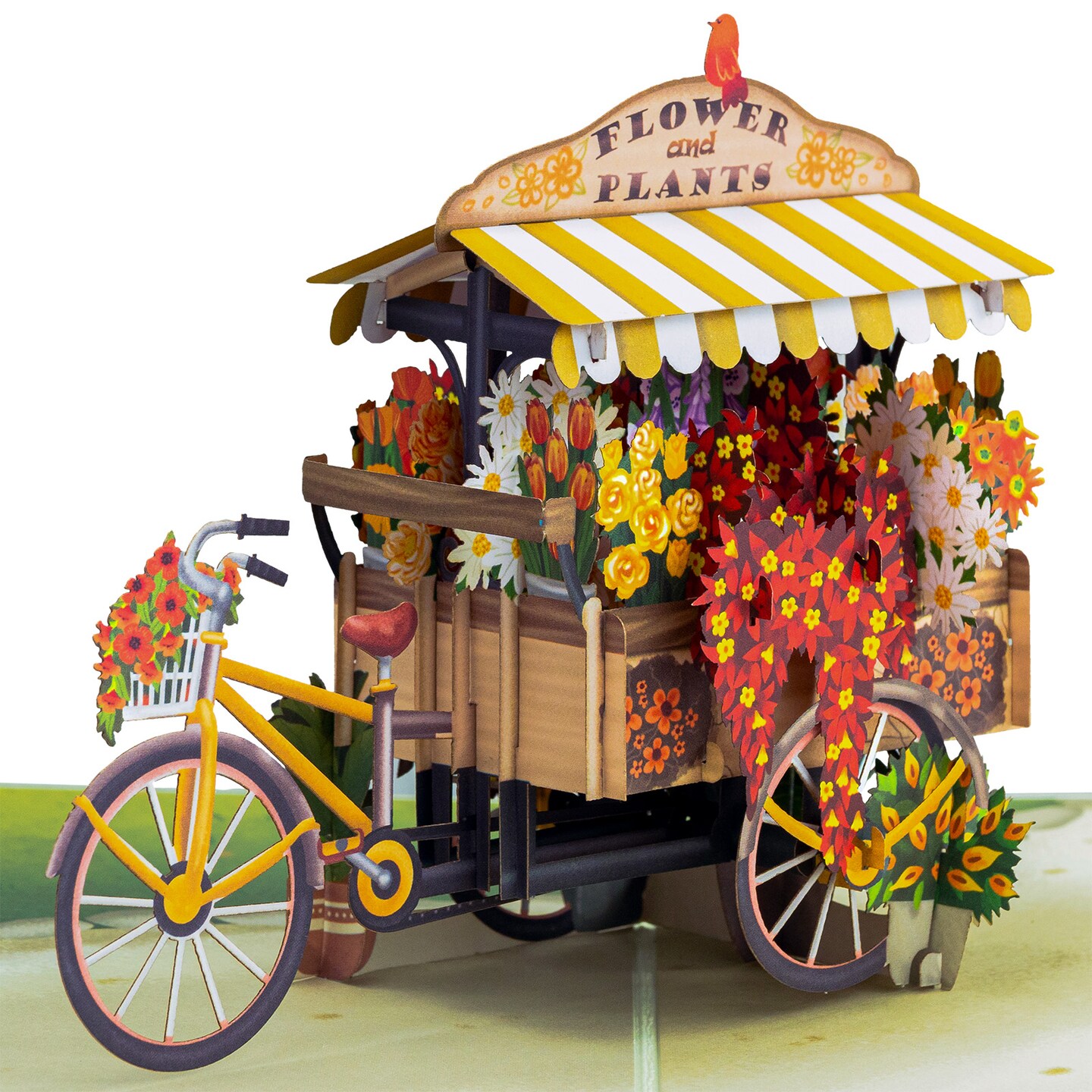 Paper Love Flower Bike Pop Up Card, 3D Pop Up Greeting Cards, Flower ...