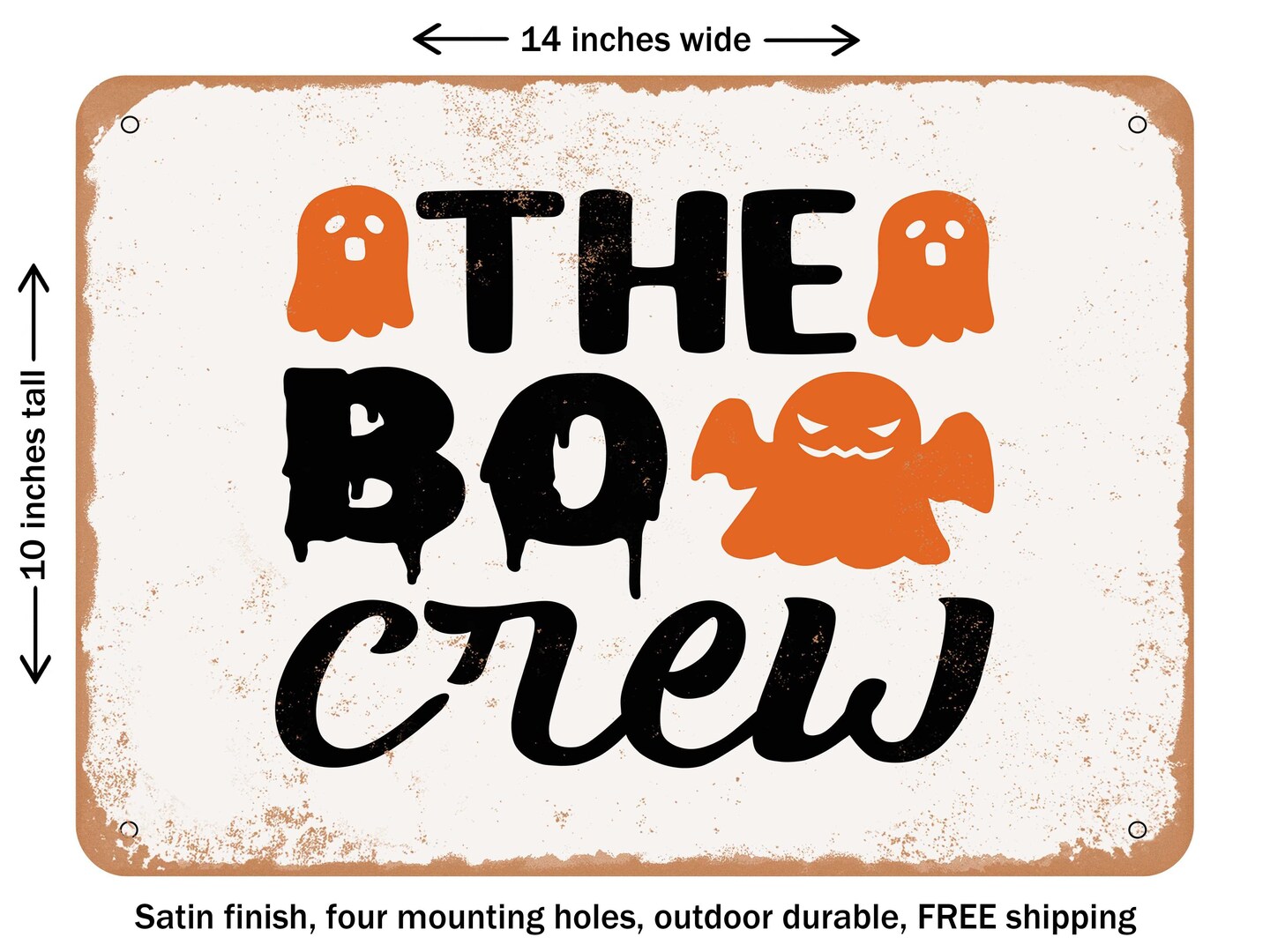 DECORATIVE METAL SIGN - the Boo Crew - 2 - Vintage Rusty Look | Michaels
