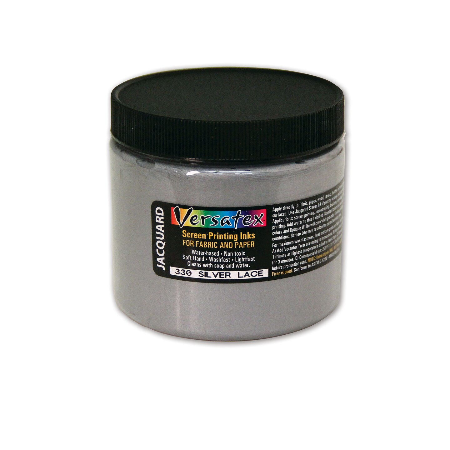 Jacquard Versatex Screen Printing Ink, 16 oz., Silver Lace, Model ...