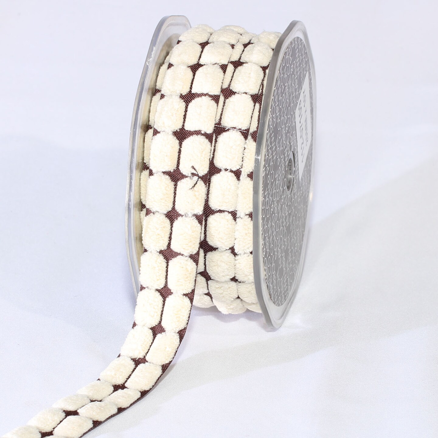 The Ribbon People Brown and Ivory Blocks Woven Edge Craft Ribbon 0.75 ...
