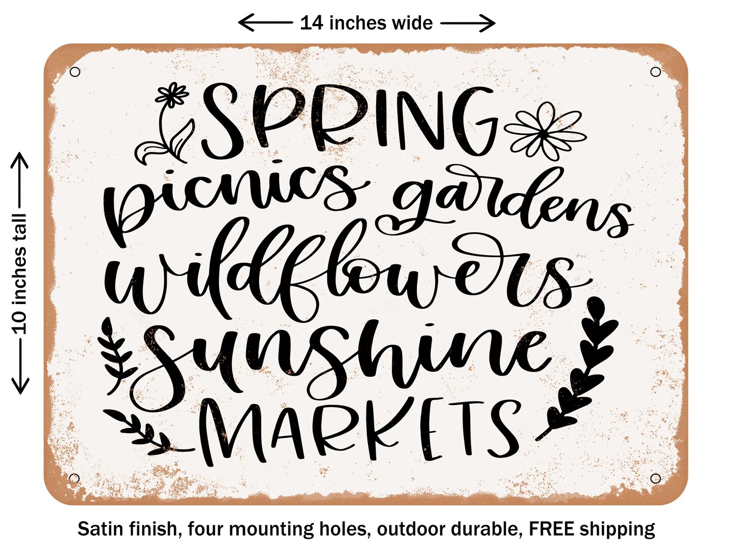 DECORATIVE METAL SIGN - Spring - Vintage Rusty Look | Michaels