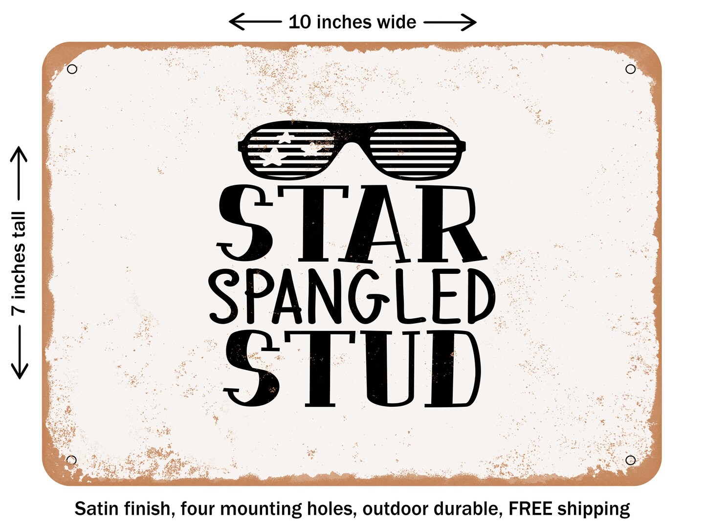 DECORATIVE METAL SIGN - Star Spangled Stud - Vintage Rusty Look | Michaels