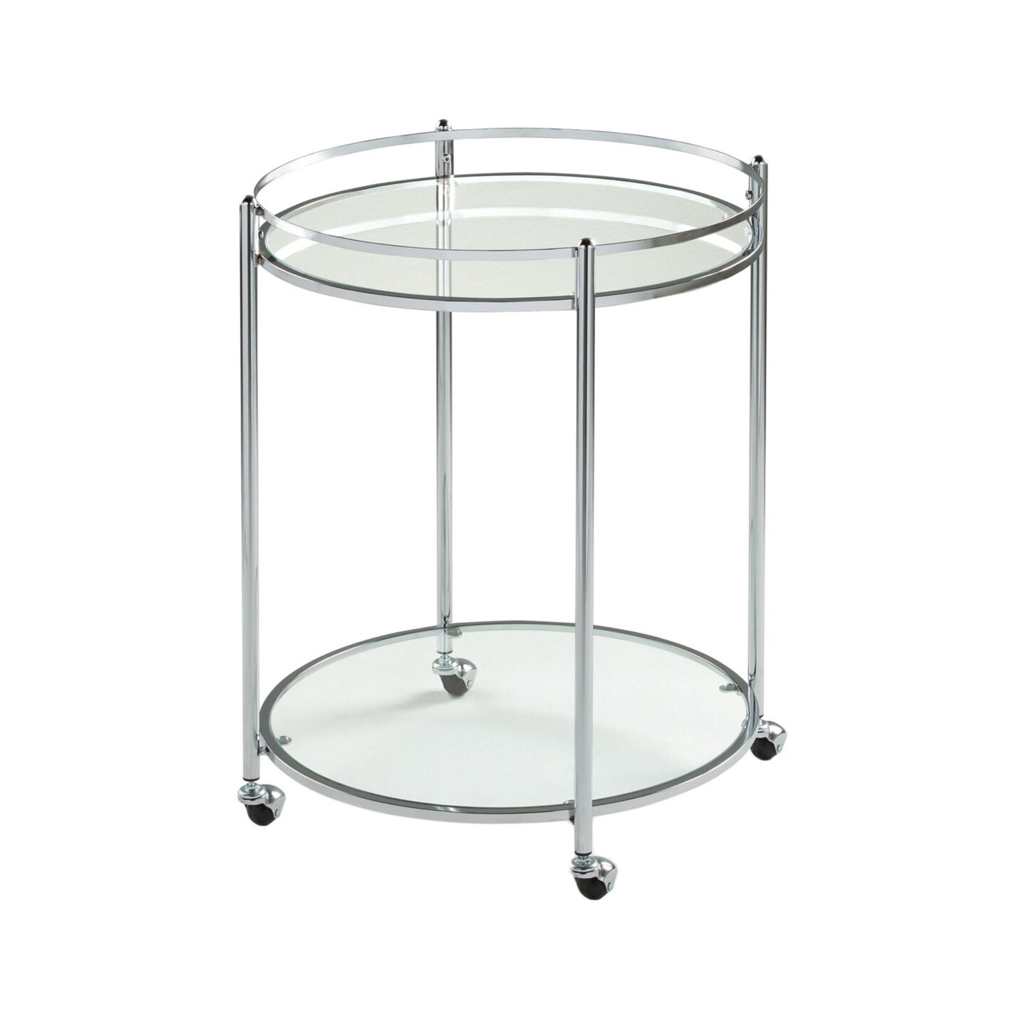 Veranda Modern Glass Round Cart Chrome 24 Inches | Michaels