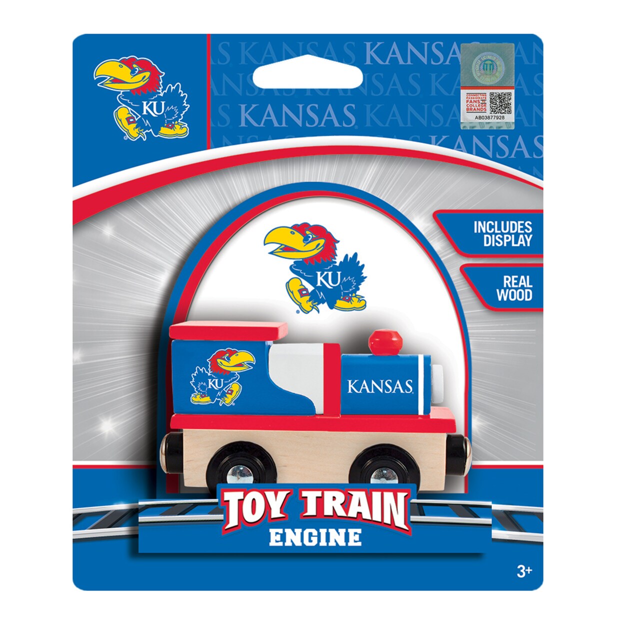 Masterpieces Officially Licensed NCAA Kansas Jayhawks Wooden Toy Train ...