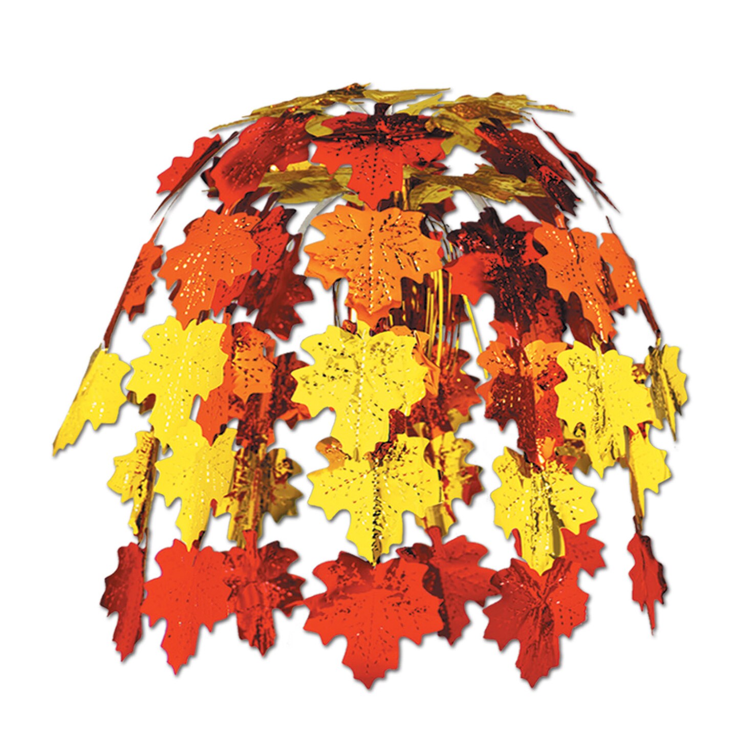 Beistle Club Pack of 12 Metallic Fall Leaves Cascading Autumn Table ...