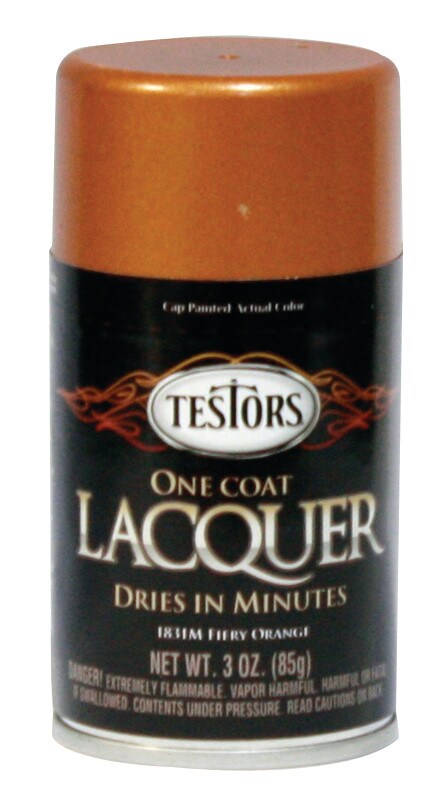 Testors One Coat Lacquer Paint, 3 oz. Spray Can, Fiery Orange, Model ...