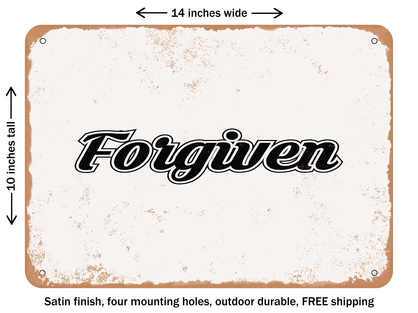 DECORATIVE METAL SIGN - Forgiven - Vintage Rusty Look | Michaels