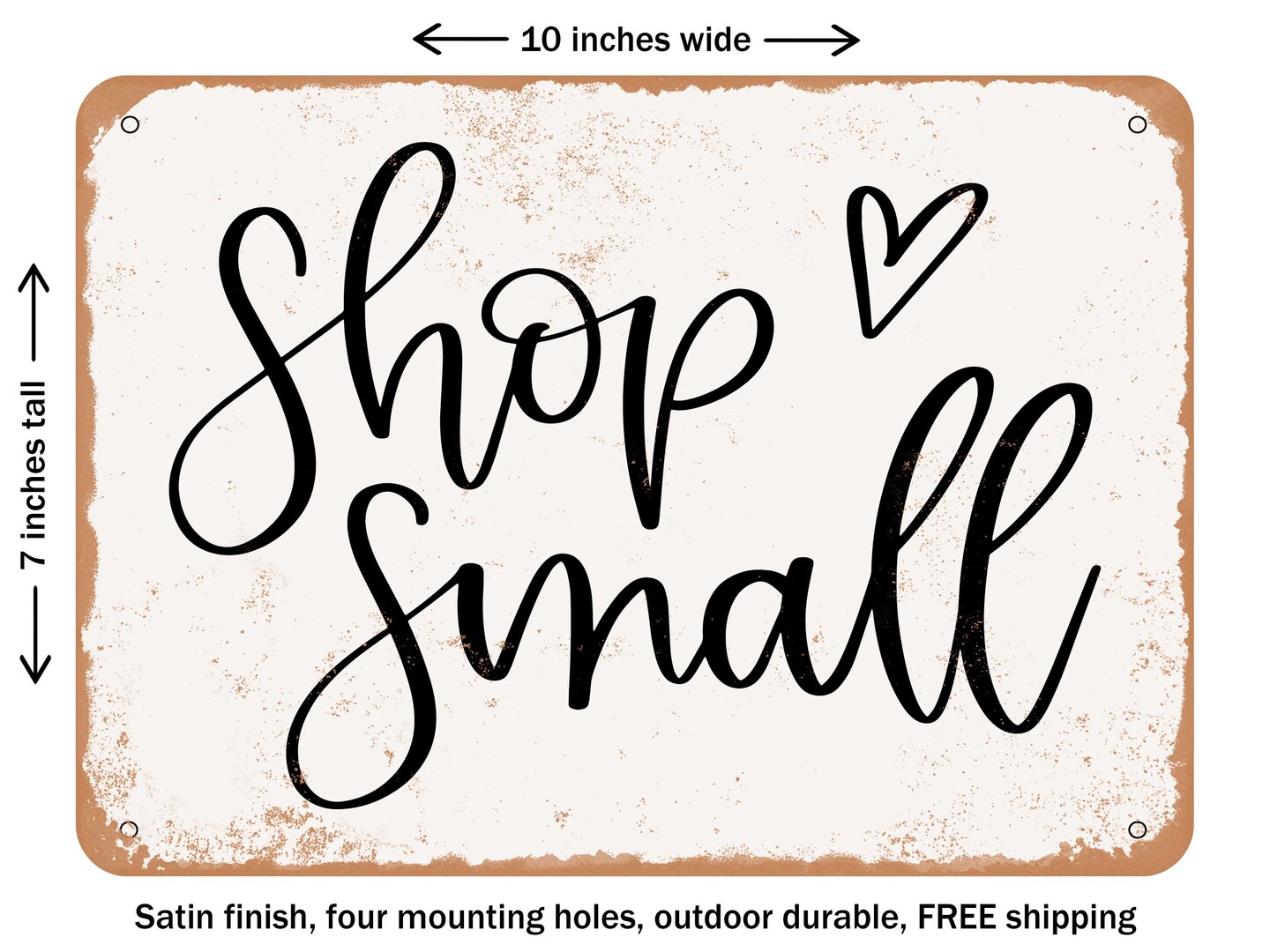 DECORATIVE METAL SIGN - Shop Small - Vintage Rusty Look | Michaels