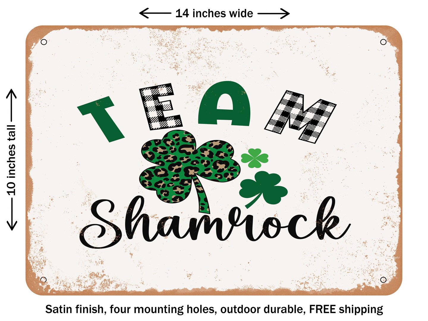 DECORATIVE METAL SIGN - Team Shamrock - 2 - Vintage Rusty Look | Michaels