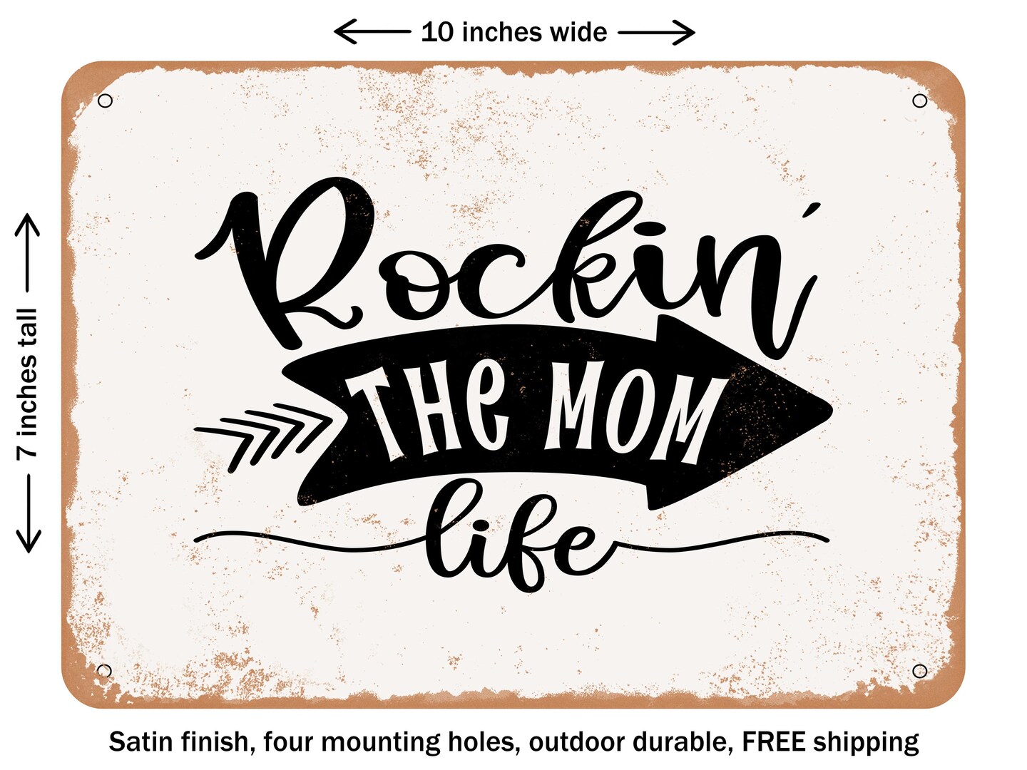 DECORATIVE METAL SIGN - Rockin the Mom Life - Vintage Rusty Look | Michaels