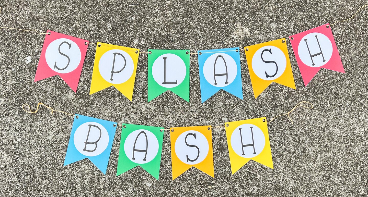 Splash bash birthday party banner, pool party birthday banner, 1st ...