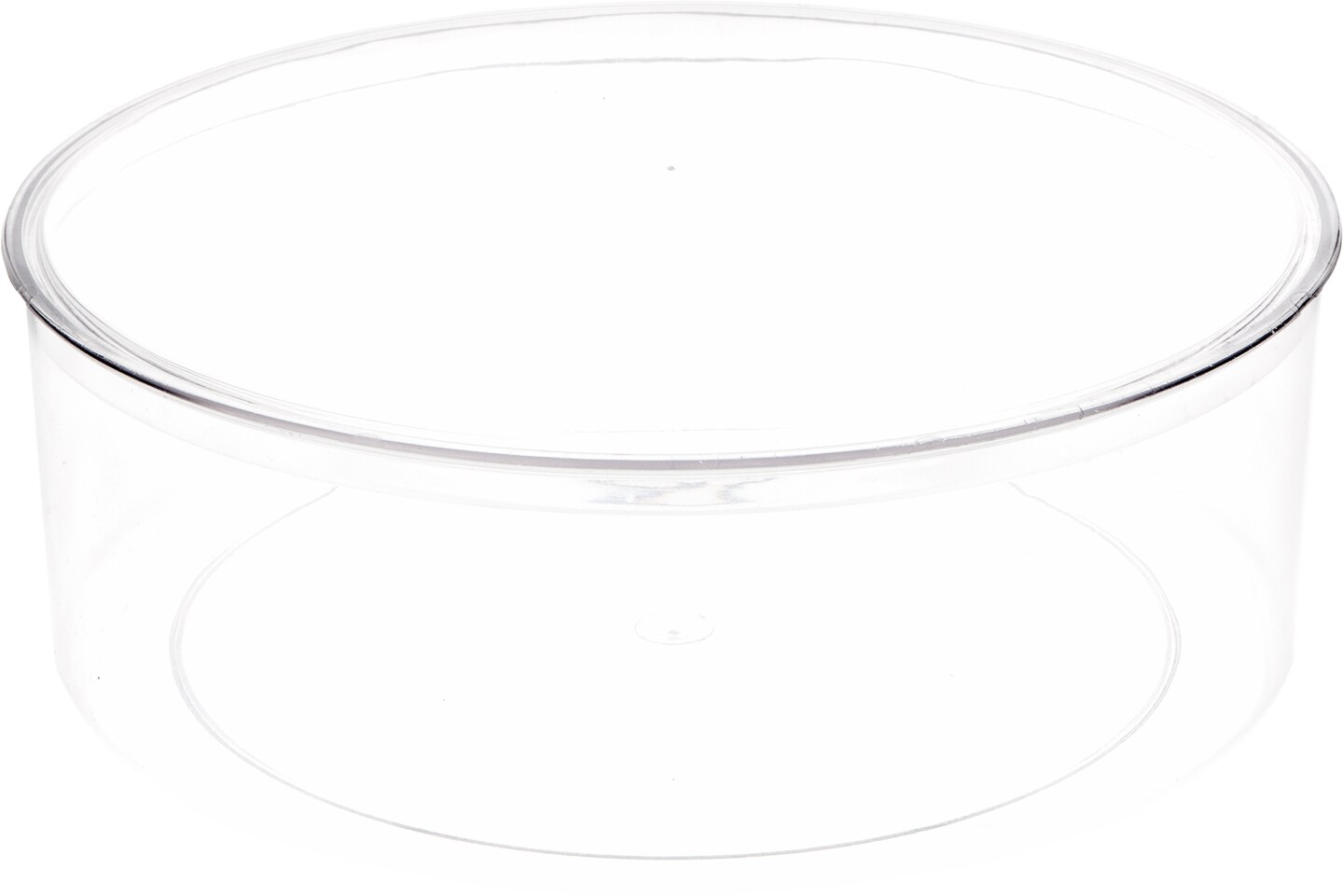 Pioneer Plastics 250C Clear Large Round Plastic Container, 9.9375" W x ...
