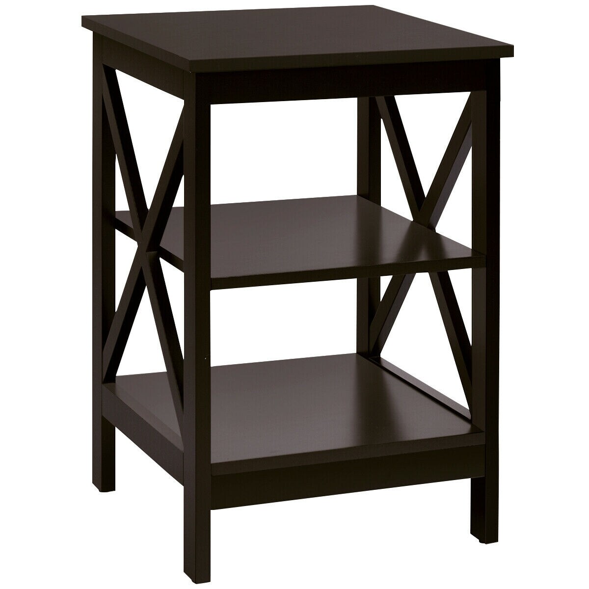Multi-Functional Side Table with 3 Tier Storage Compartment and X ...