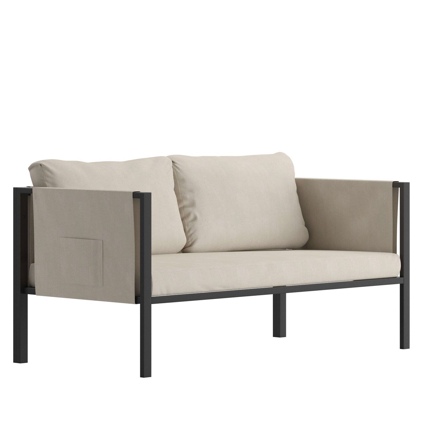 Merrick Lane Cape Cod Outdoor Love Seat/Sofa With Removable Fabric ...