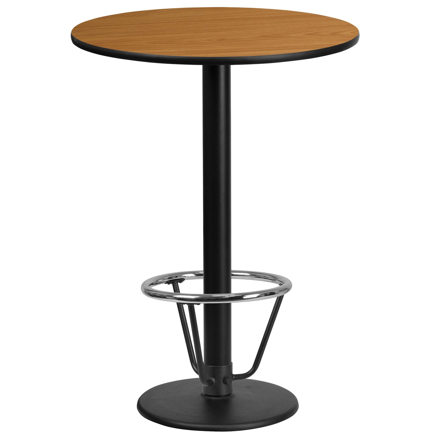 Emma and Oliver 24" Round Laminate Bar Table with 18" Round Foot Ring ...