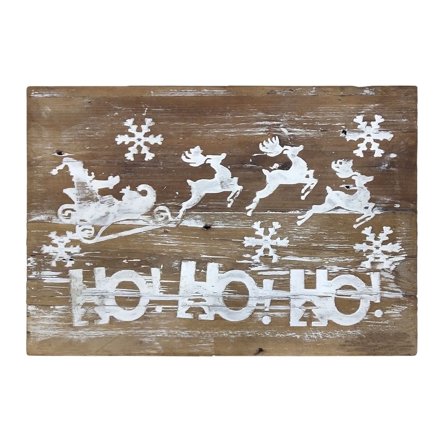 Melrose 19.5" Rustic Santa in Sleigh "Ho! Ho! Ho!" Christmas Wall Sign ...
