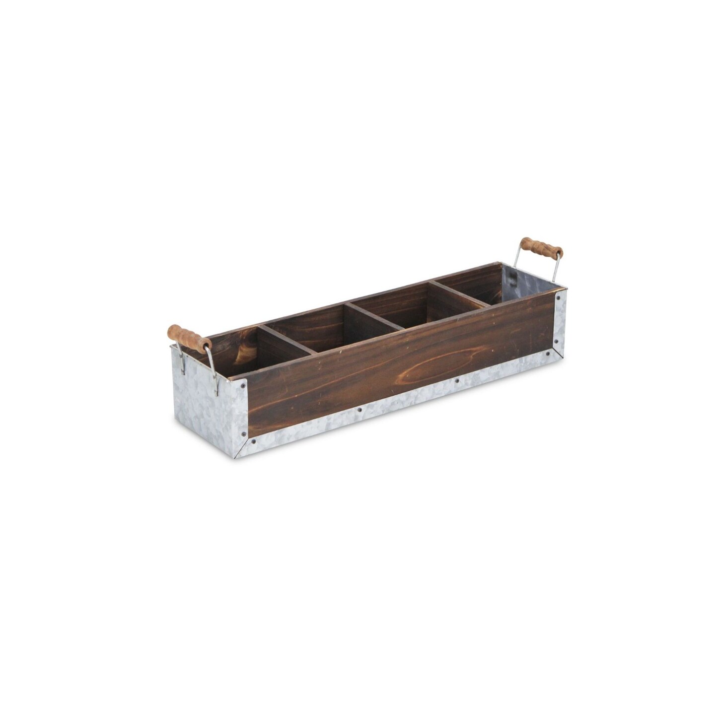 Contemporary Home Living 19" Brown and Gray 4 Storage Caddy with Side ...