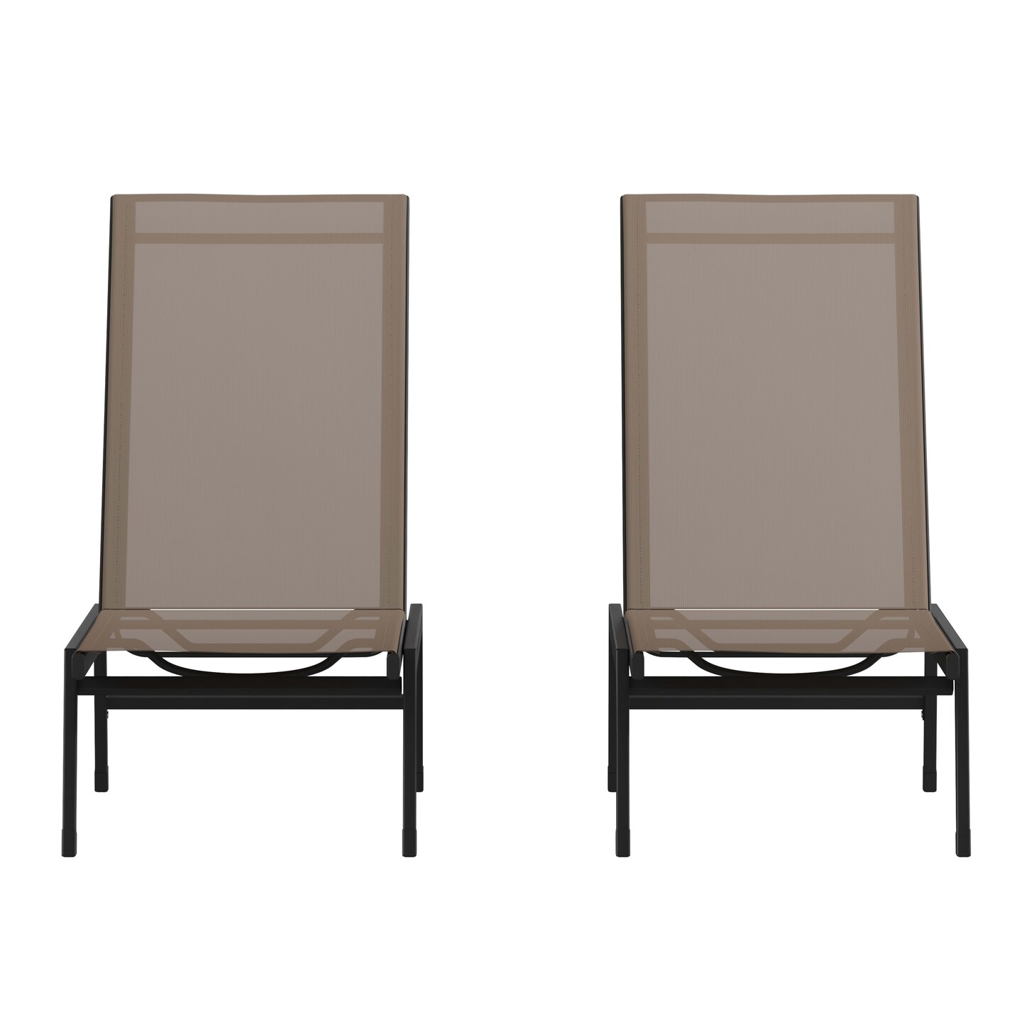 Emma and Oliver Braelin Set of 2 Textilene Adjustable 5 Position Patio ...