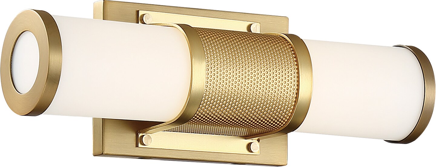 Nuvo 13w LED Module Caper Wall 1-Light 120v Brushed Brass & Frosted ...