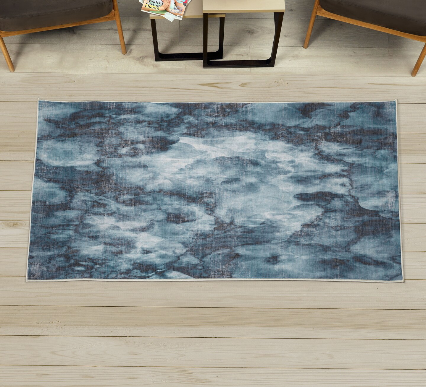 Ambesonne Marble Print Decorative Rug, Antique Style of a Stone Blurry ...