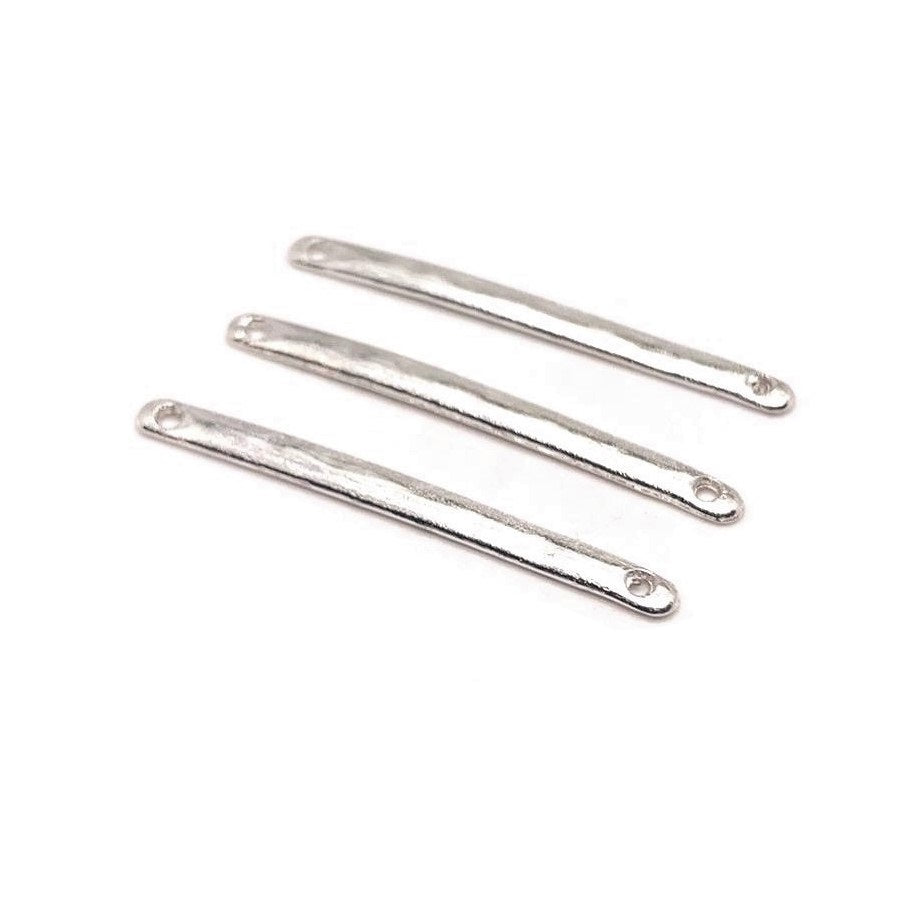 4, 20 or 50 Pieces: Silver Plated 33x3mm Simple Minimalist Bar ...