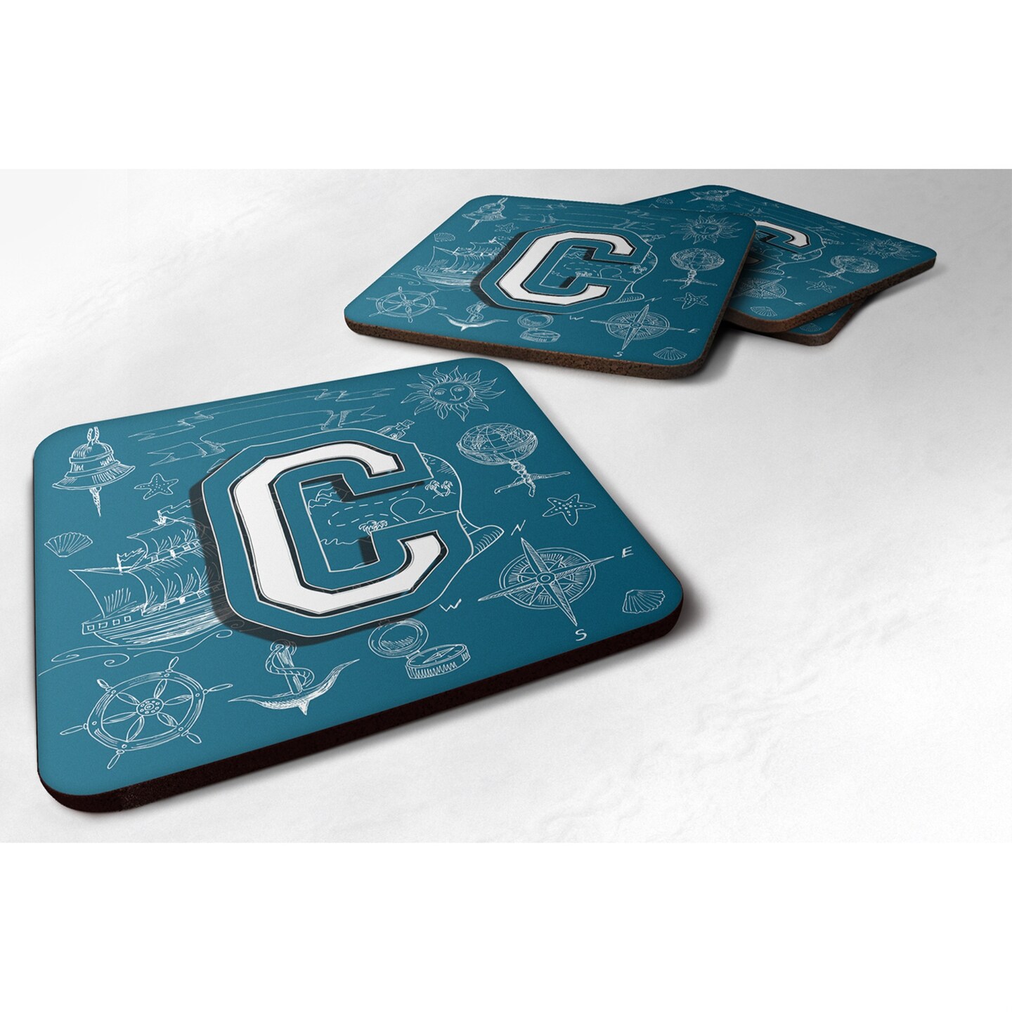 Caroline's Treasures CJ2014-CFC Letter C Sea Doodles Initial Alphabet ...