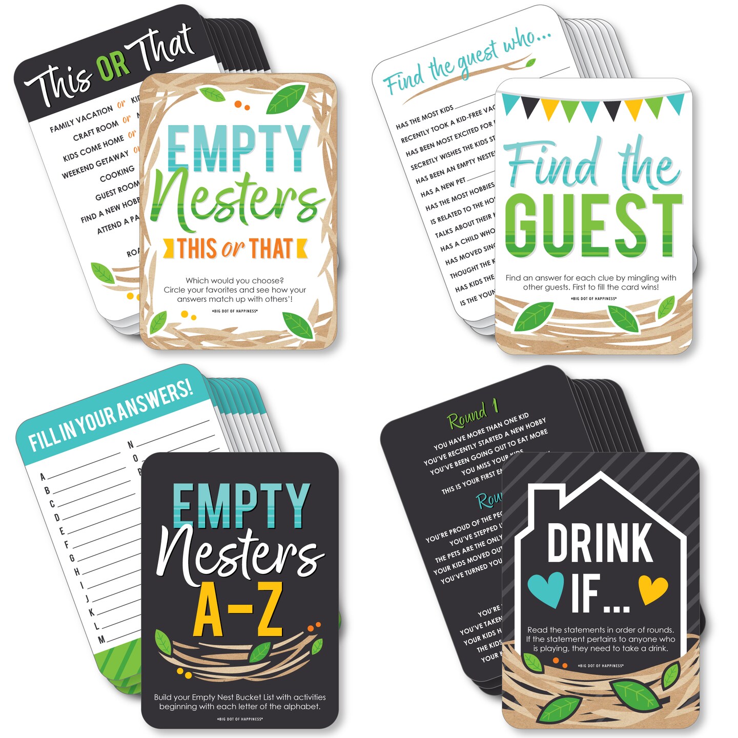 Big Dot of Happiness Empty Nesters - 4 Empty Nest Party Games - 10 ...