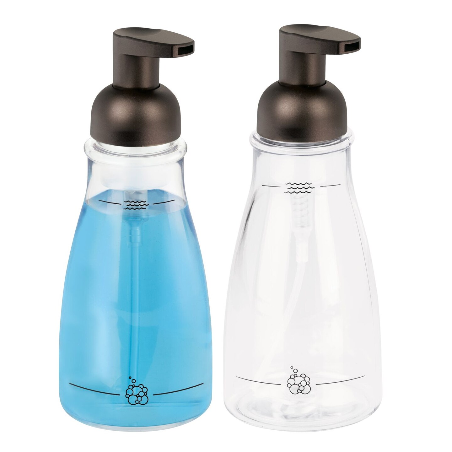 Mdesign Round Refillable Foaming Hand Soap Dispenser Pump 2 Pack