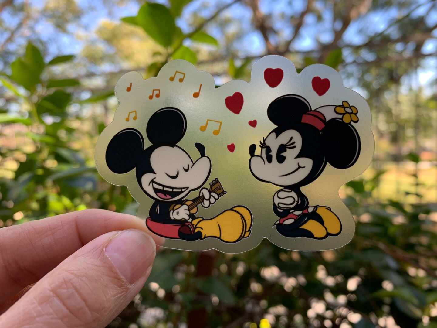 Mickey and Minnie Perfect Picnic Clear Matte Vinyl Sticker | Mickey and ...