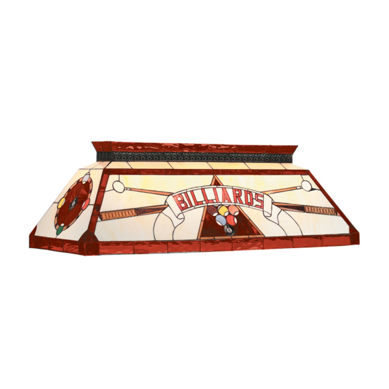 RAM Game Room 44" Tiffany Soldered Stained Glass 3-Light Billiard ...