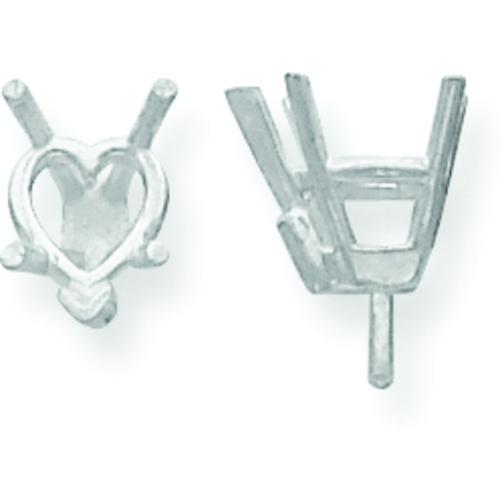 14K White Gold 5 Prong Heart Peg V-End Setting 7mm | Michaels