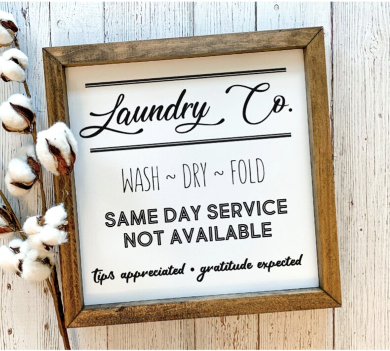 Laundry Room Sign | Rustic Home Decor | Wash Dry Fold | Laundry ...