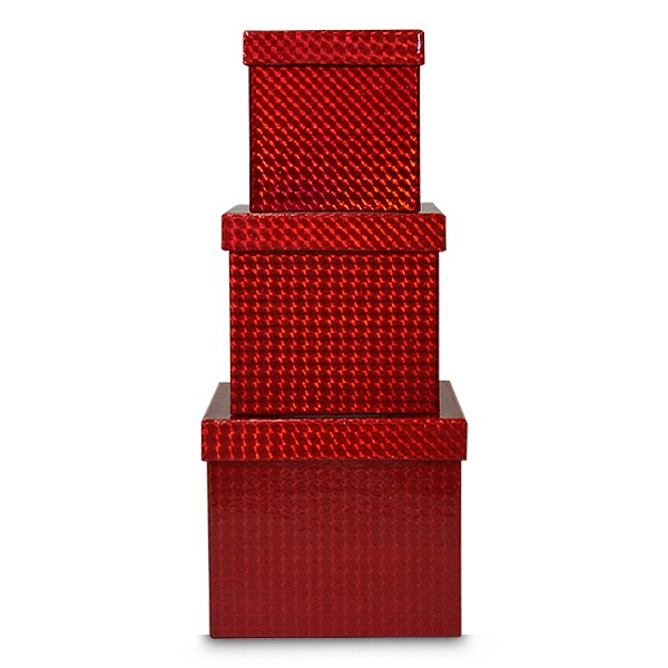 Classic Square Gift Box - Red / 3 pc. Set | Michaels