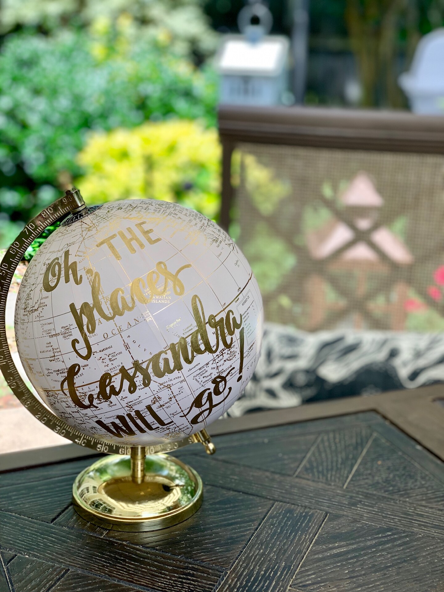 BLUSH PINK Custom Calligraphy Wedding Guestbook Globe with GOLD ...