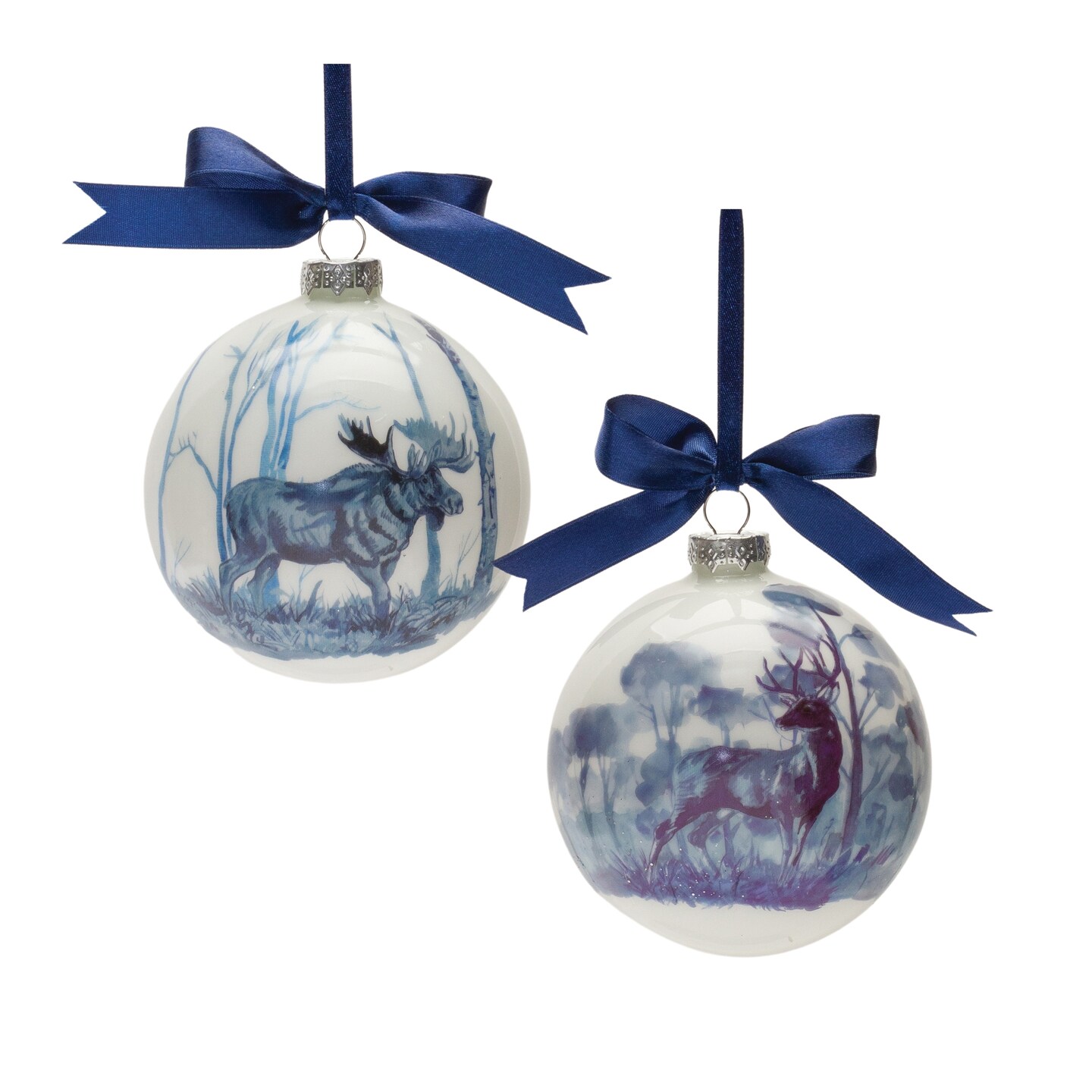 Melrose Set of 6 Woodland Reindeer and Moose Ball Christmas Ornaments 5 ...