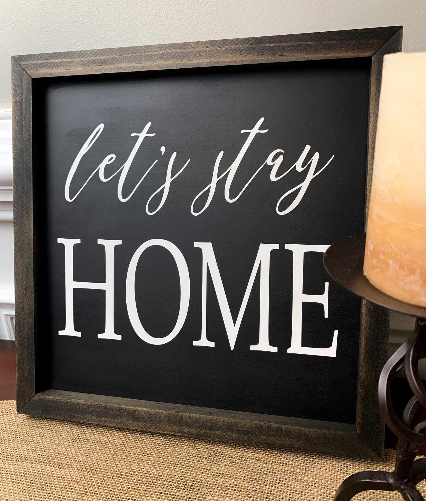 Let's Stay Home | Rustic Home Decor | Farmhouse Wood Sign | Bedroom ...