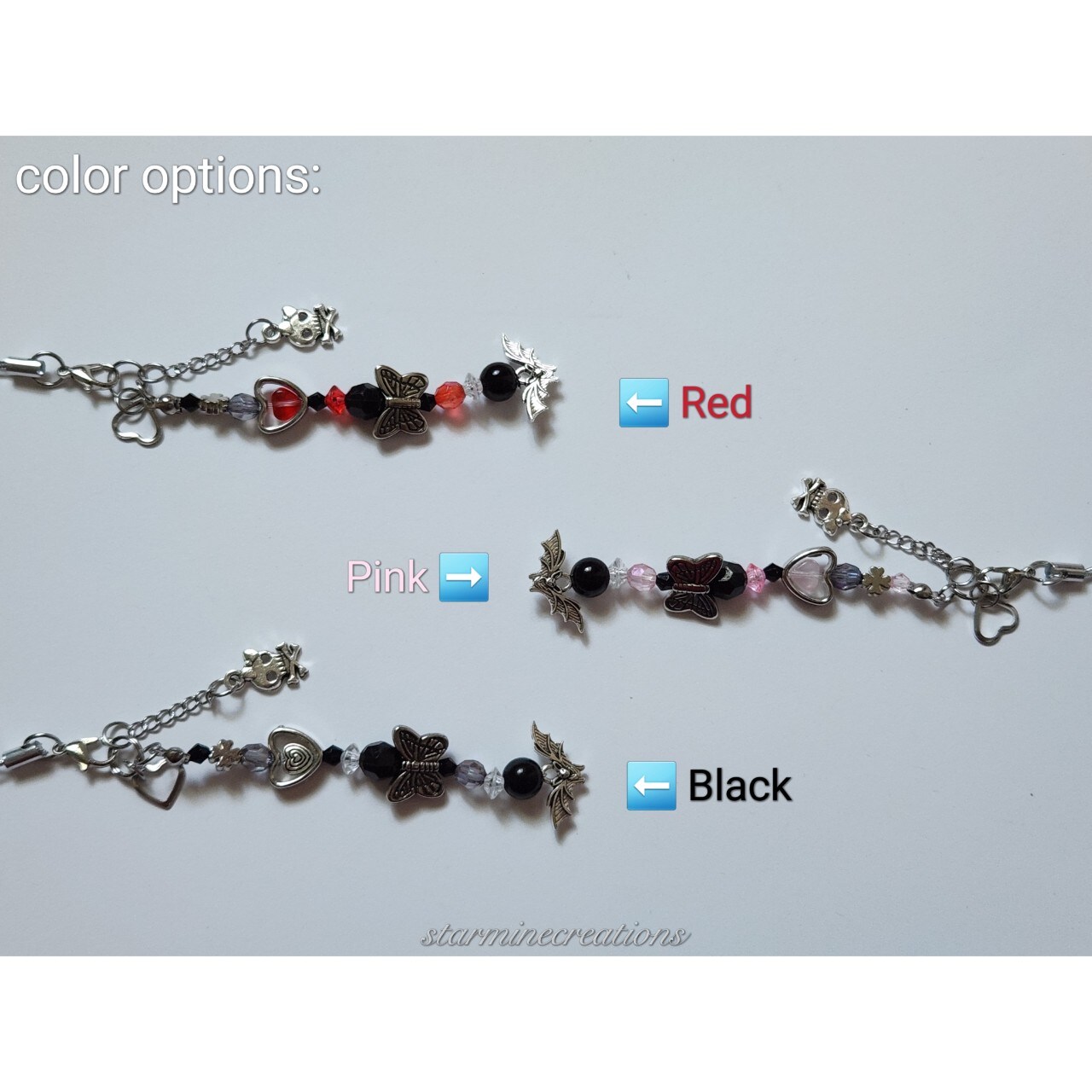 Dream Bats Phone Strap ~ Beaded Keychain Charm Alt Halloween Vkei ...